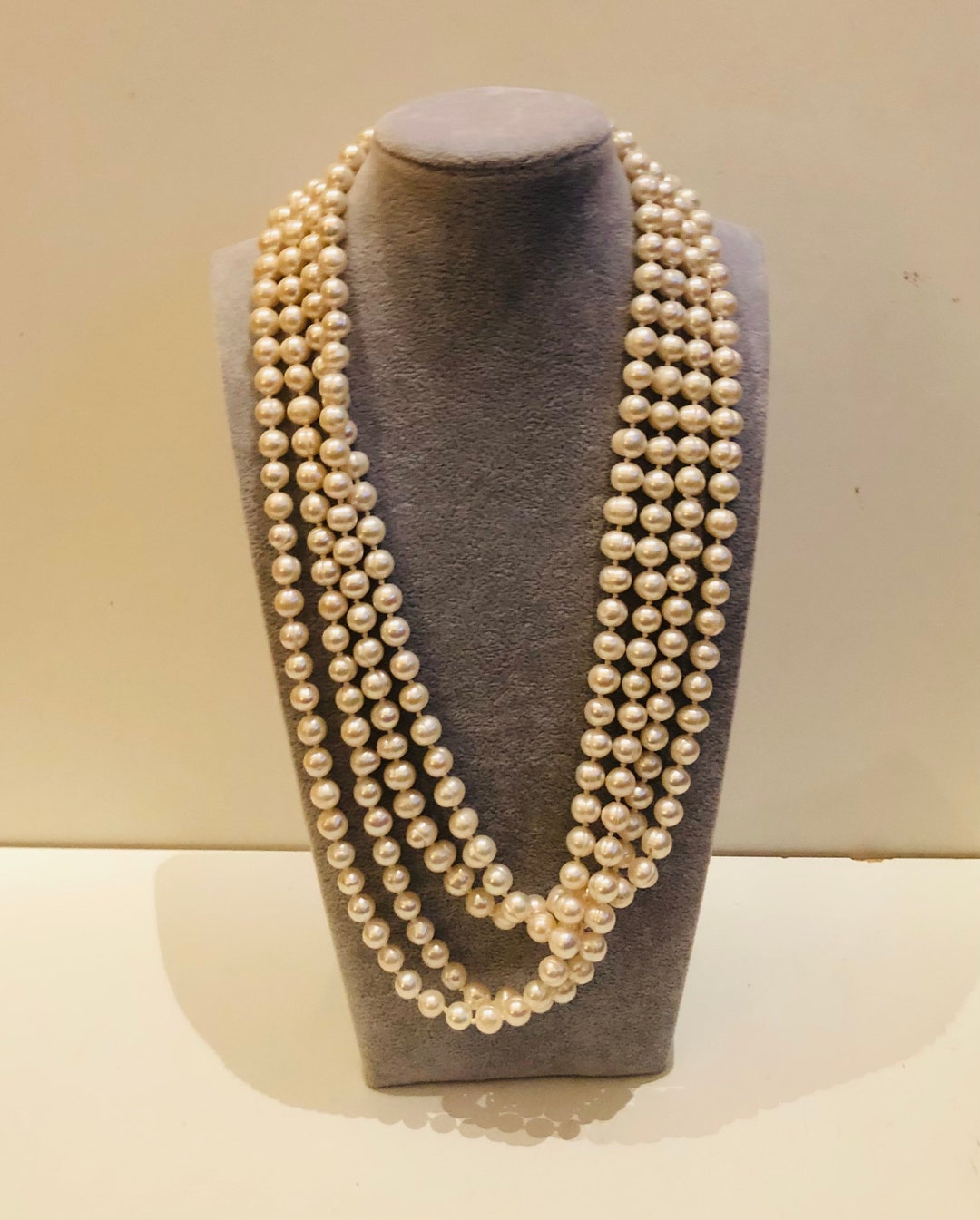 Elegant Super Long Baroque Pearl Necklace Freshwater Pearls Double ...