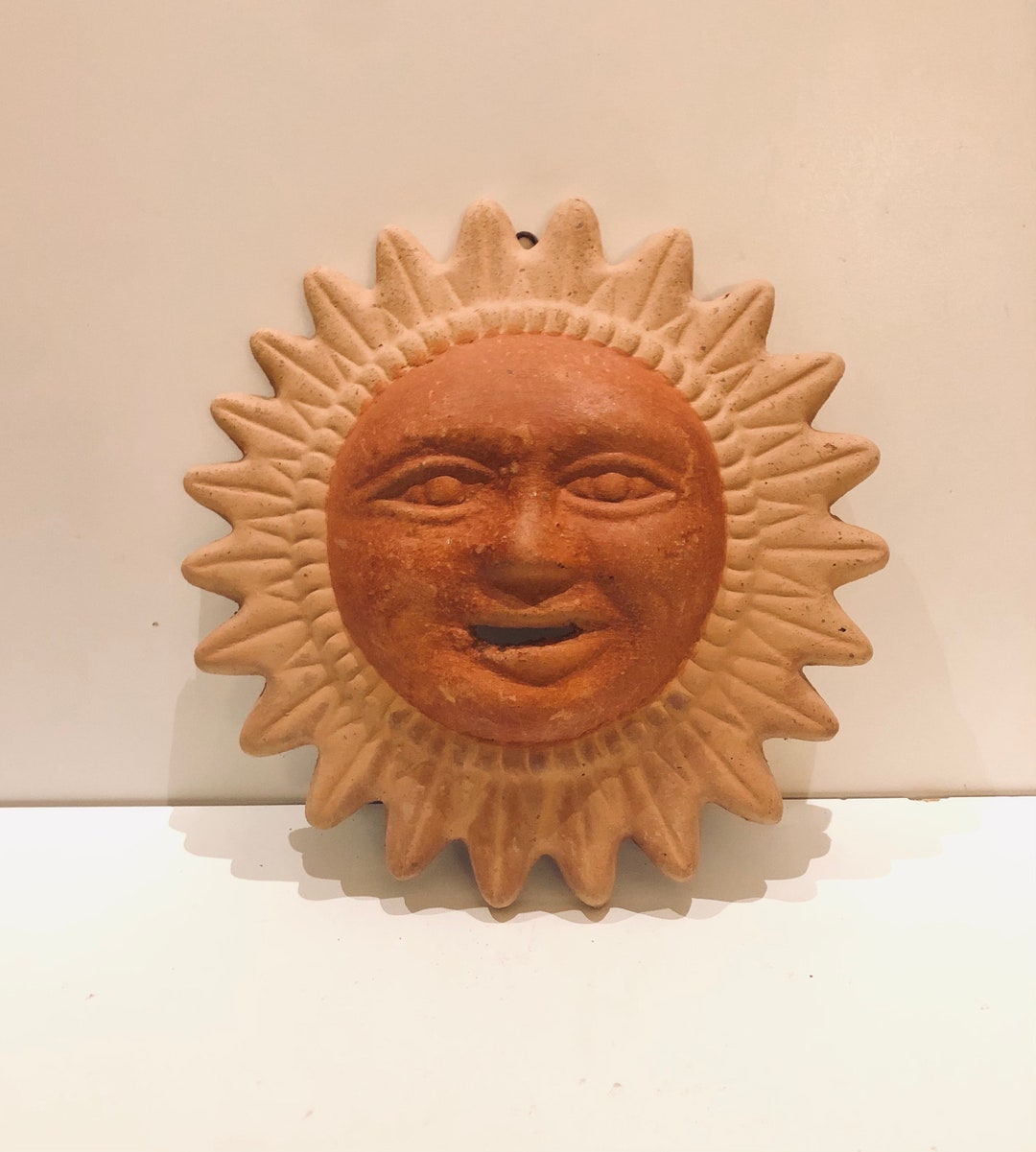 Classic Celestial Terra-cotta Sun Face Enchanted Garden Art - Etsy