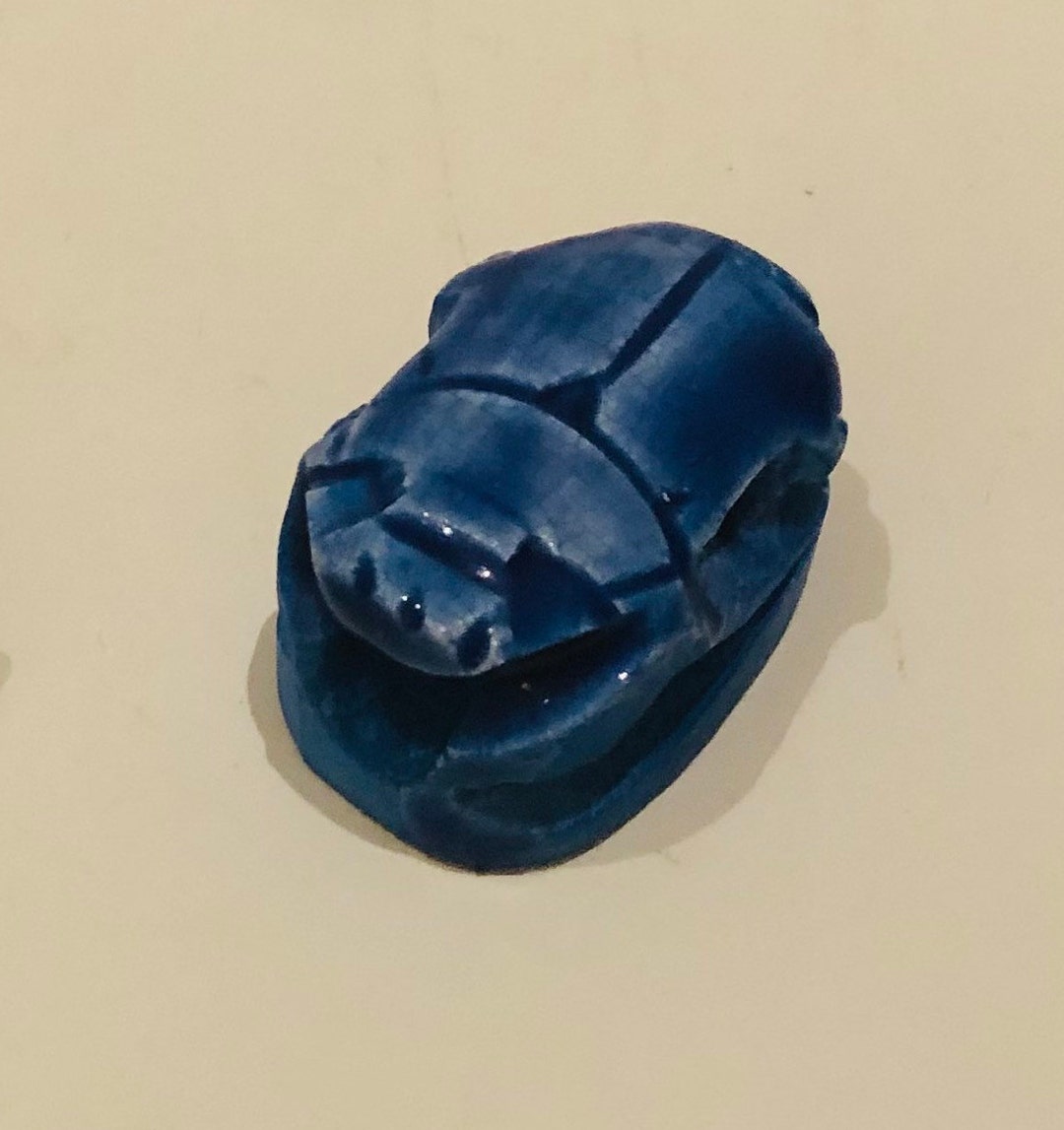 Vintage Egyptian Scarab Grand Tour Beetle Amulet Carved Faux Stone ...
