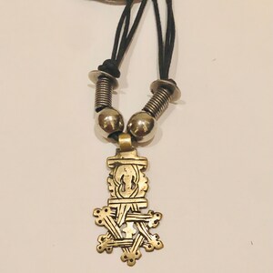 Vintage African Coptic Cross Pendant Necklace Eritrea Ethiopia Africa ...