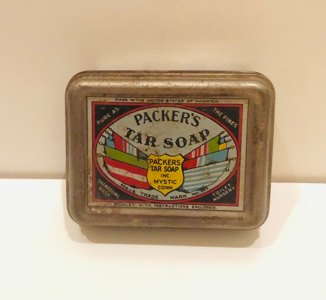 Antique Art Deco Packer's Tar Soap Tin Travel Soap Dish Prop Antique ...