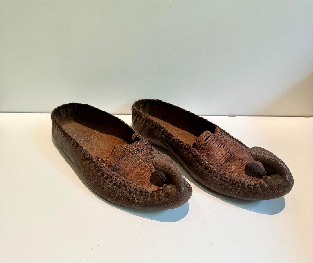 Vintage Traditional Serbian Leather Opanke Peasant Shoes Sputheastern ...