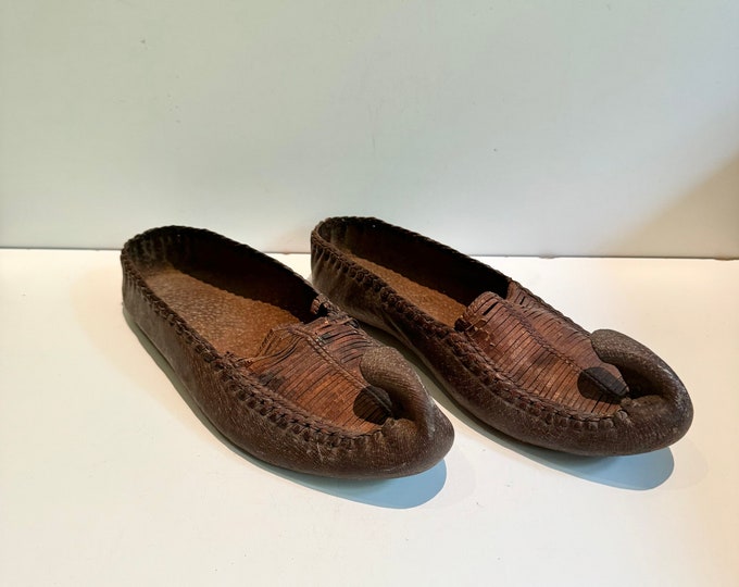 Vintage Traditional Serbian Leather Opanke Peasant Shoes Sputheastern ...