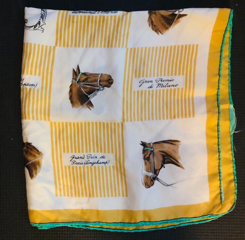 Beautiful Silk Scarf W Derby Horses Equestrian Lovers Special - Etsy
