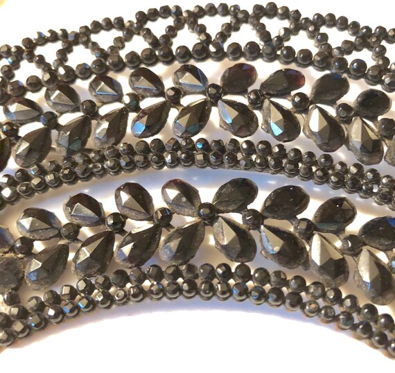 Rare Large Jet Glass Bohemian Glass Victorian Mournin… - Gem