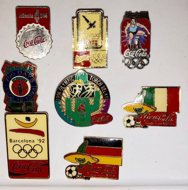 1996 Atlanta Olympics Coca Cola Pin Collection 15 Pieces Enamel Brass ...