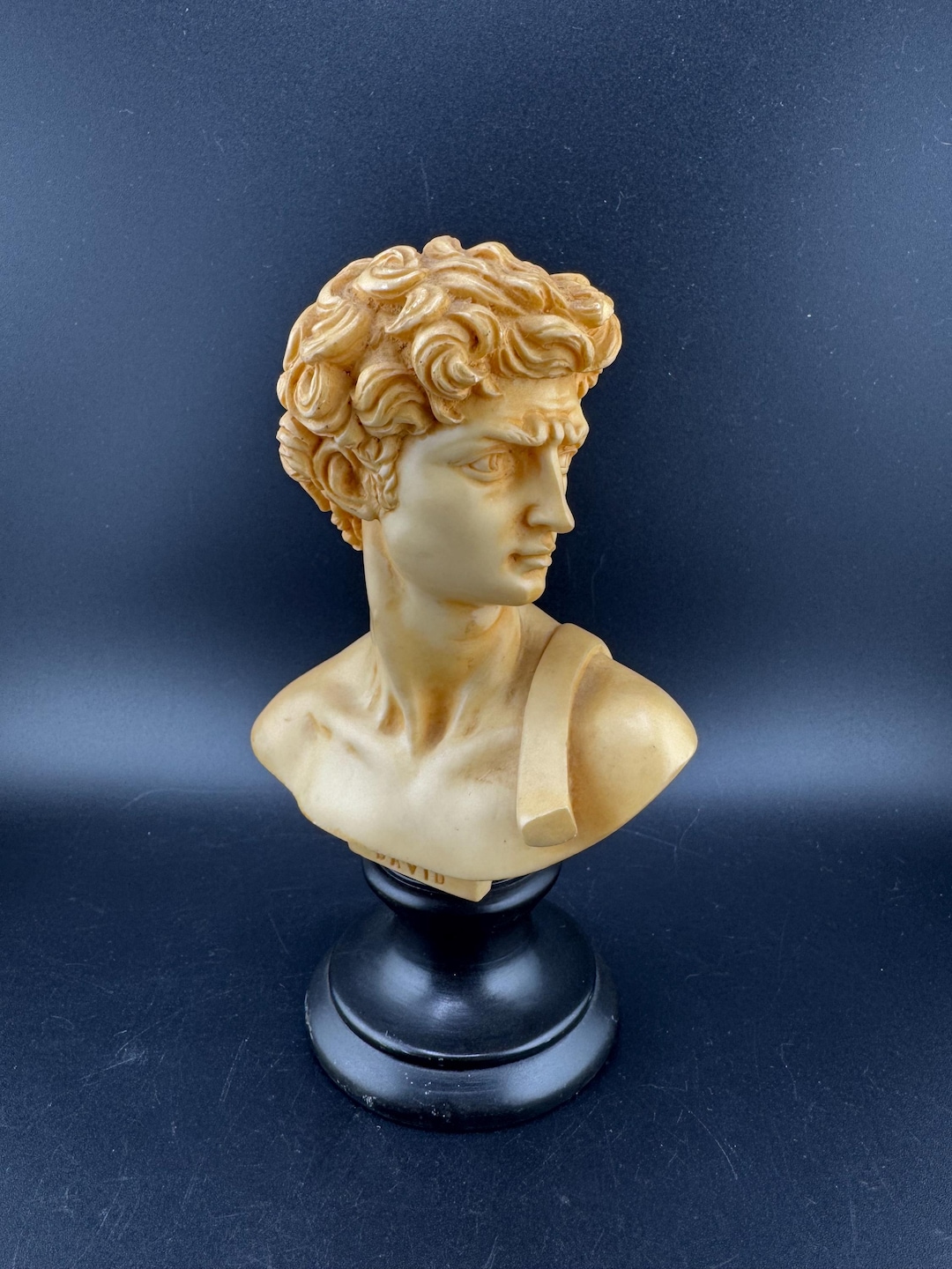 Vintage G Ruggeri Michelangelo’s David Bust on Pedestal Miniature ...
