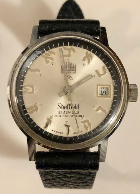 Vintage Sheffield Watch 21 Jewel Hebrew Watch Shock Resistant - Etsy