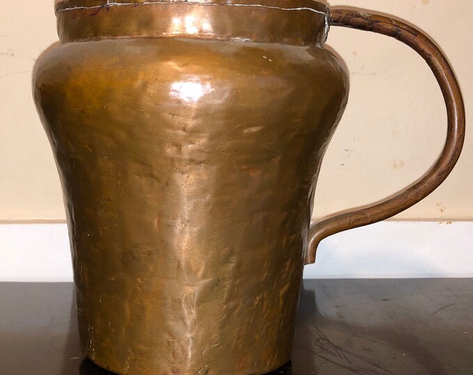 Antique Copper Pitcher Primitive Dovetailed Copper Water Pitcher ...