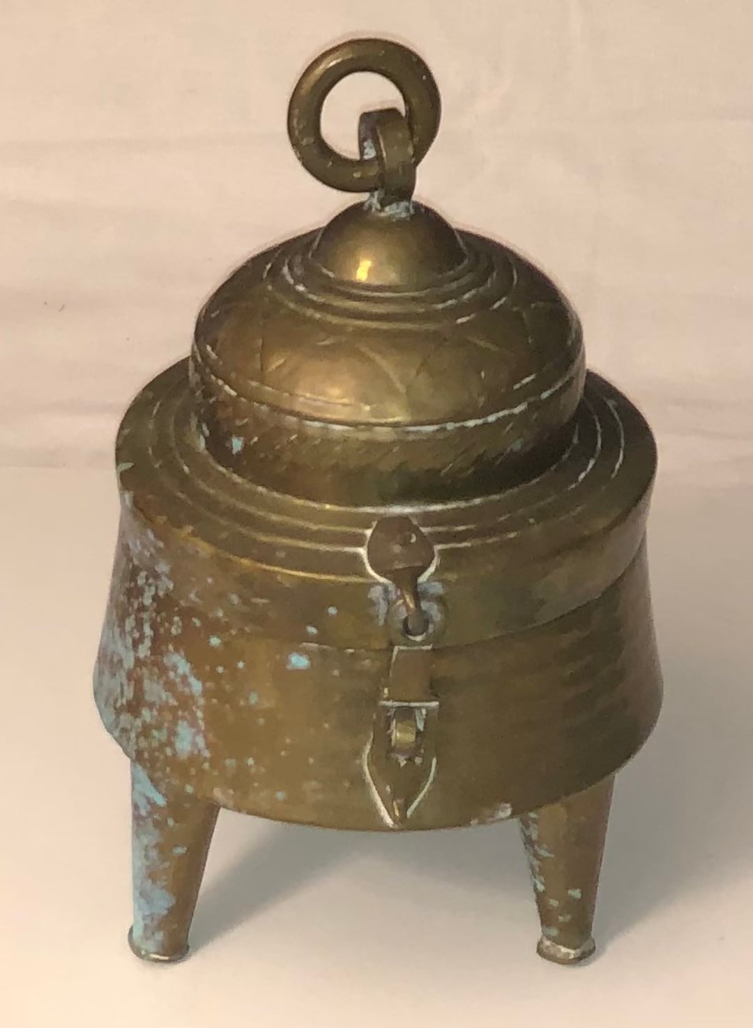 Large Antique Brass Betel Nut Box India or Middle Eastern 3 Footed ...