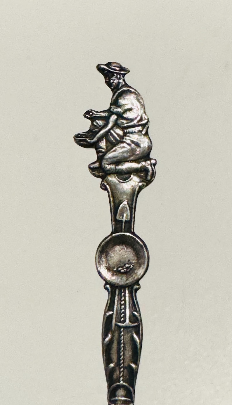 Miniature Vintage Sterling Silver Alaska Spoon Gold Miner Panning for ...