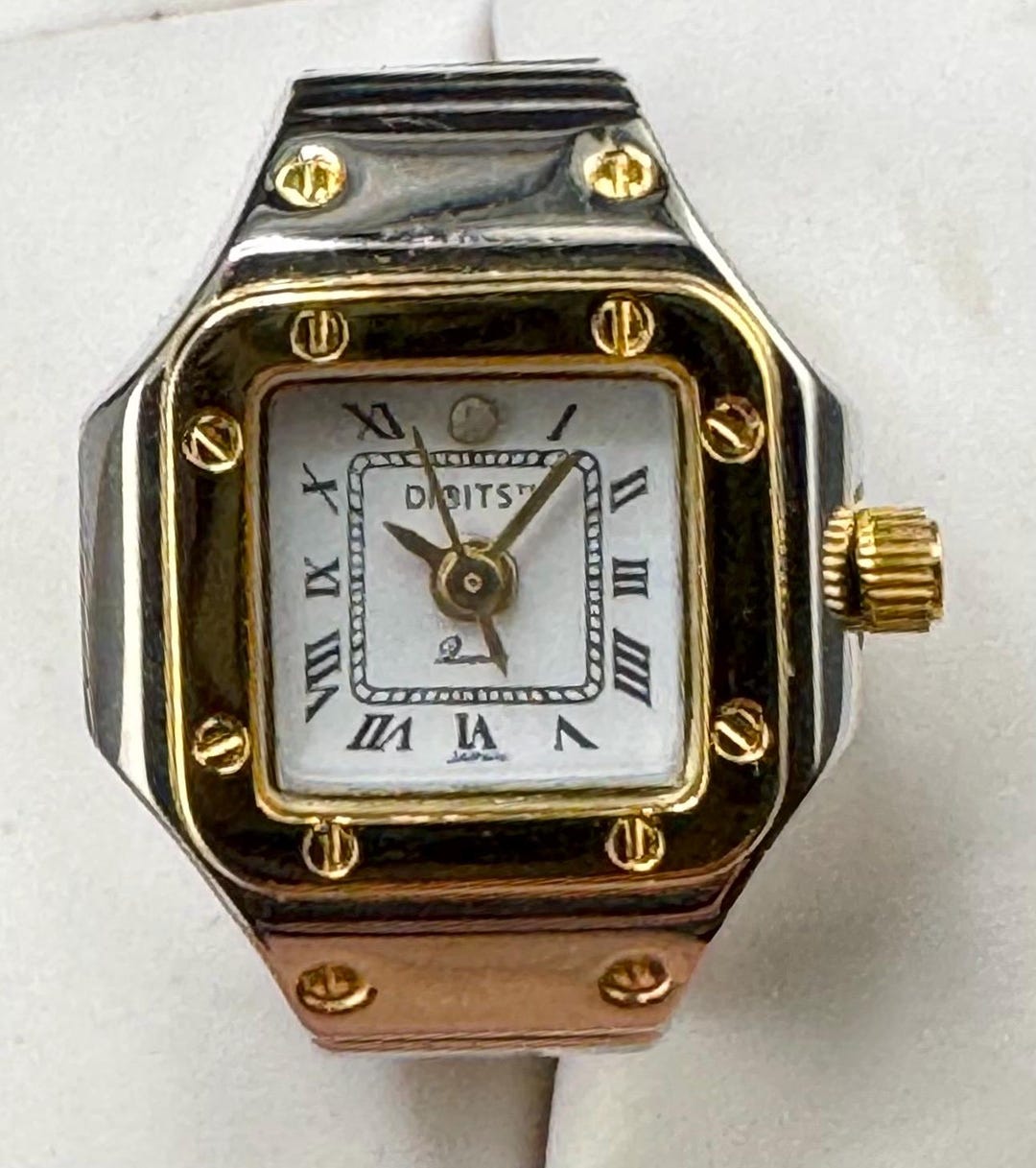 Vintage Digits Bonetto Finger Ring Watch Quartz Movement Octagonal Dial ...