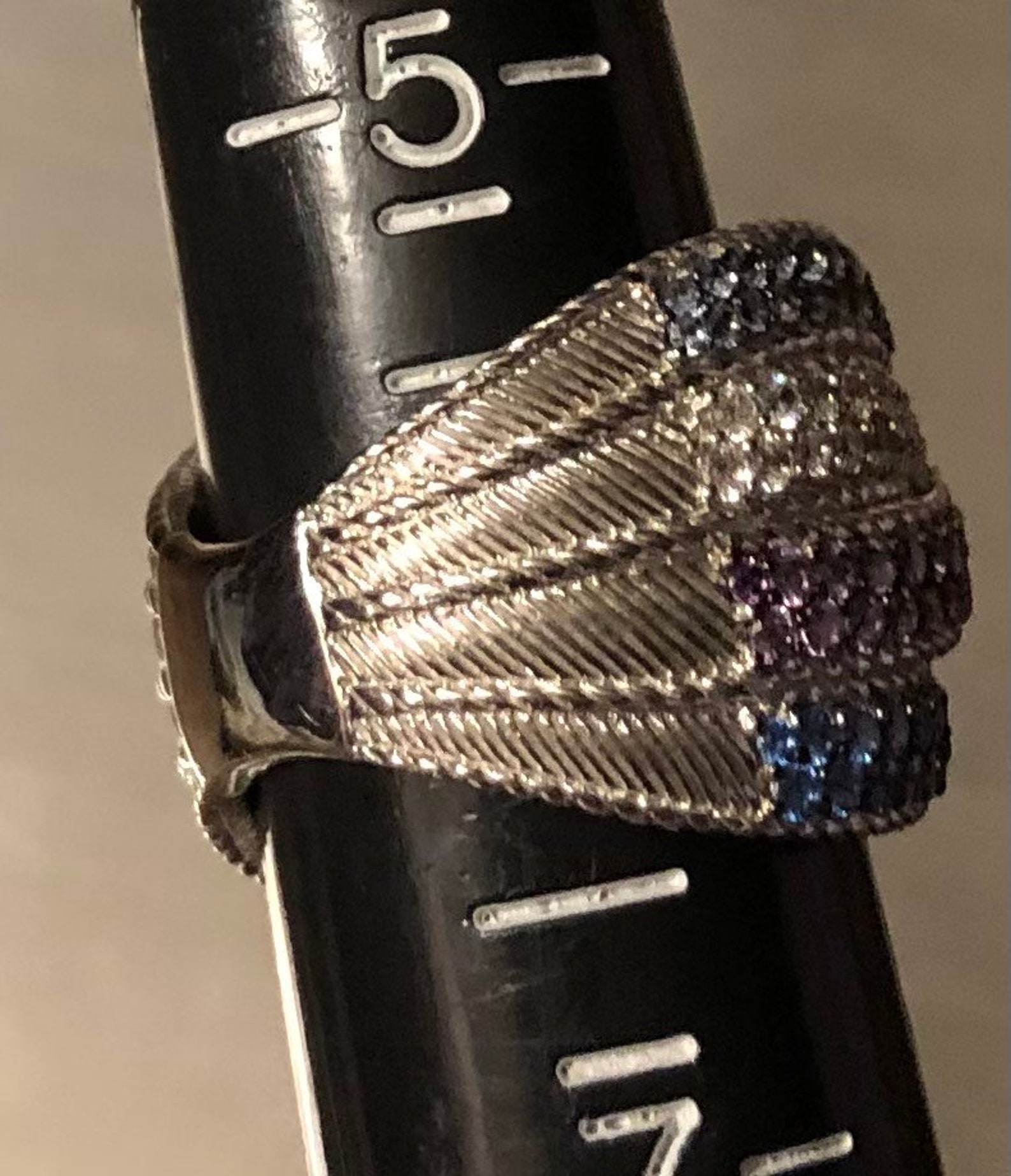 Vintage Judith Ripka Ring Wide Woven Multi Band Size 6 Purple - Etsy