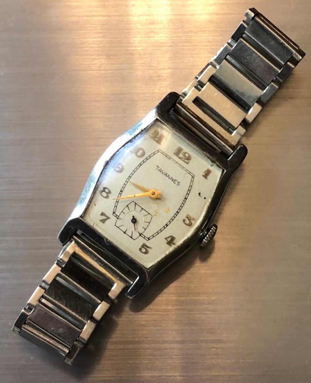 Solid White Gold 18k Tavannes Wristwatch Solid Six Sided Gold Watch ...