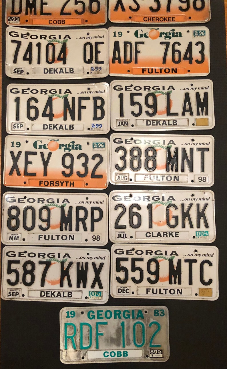 Vintage Georgia License Plate Collection Atlanta Georgia on My - Etsy