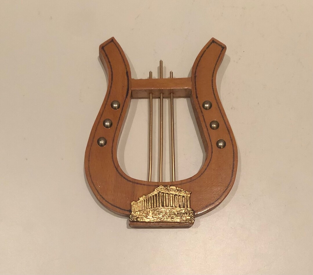 Vintage Greek Lyre Harp Wall Art Athens Acropolis Parthenon Wall ...