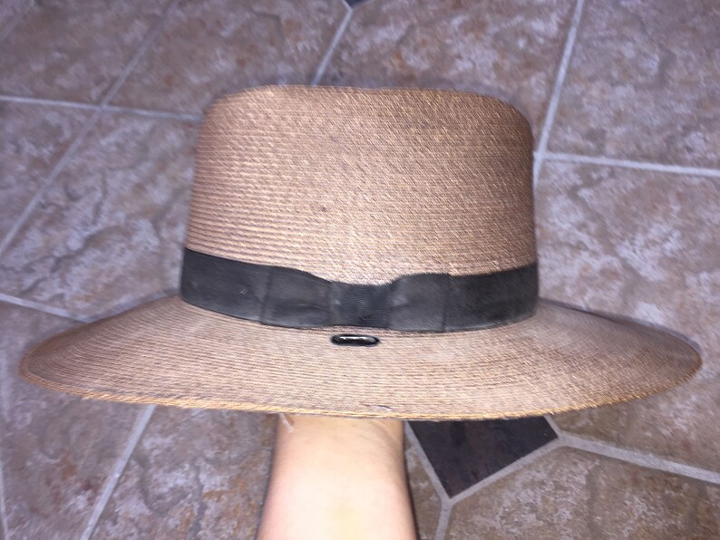 Stratton Police Hat Wide Brimmed Straw Vintage Trooper Hat - Etsy