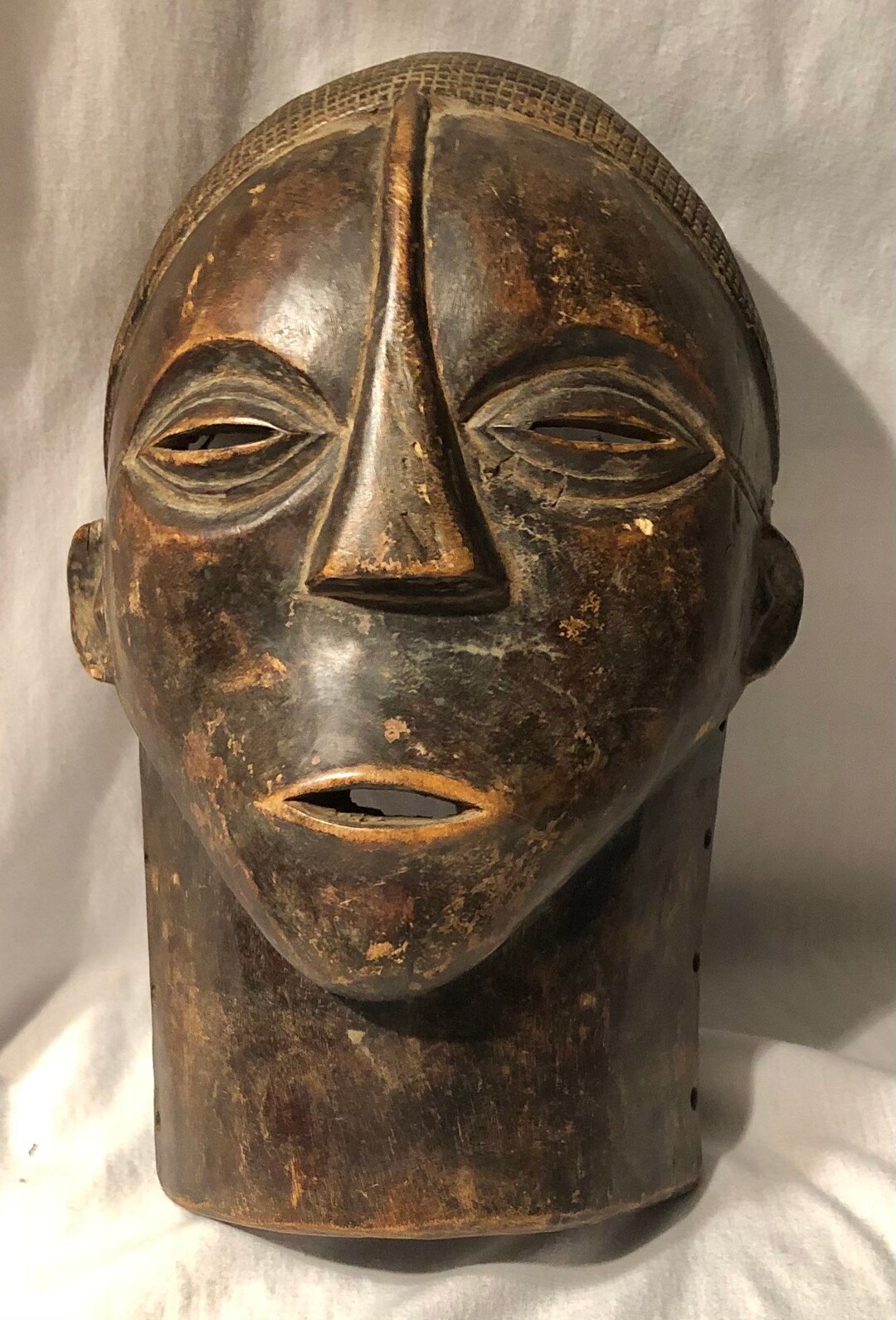 Antique Carved African Mask Sculpture Tribal Mask Wall Hanging Ca Early ...