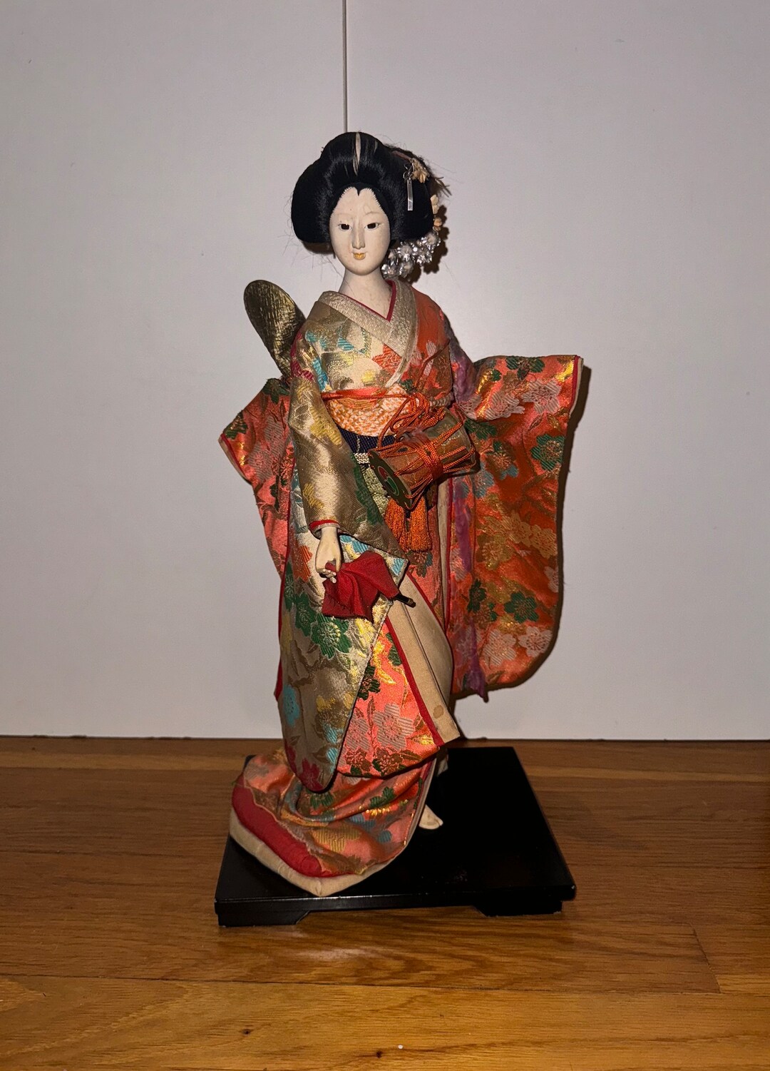 Vintage Kyugetsu Japanese Geisha Girl Madame Doll Silk Kimono Brocade ...