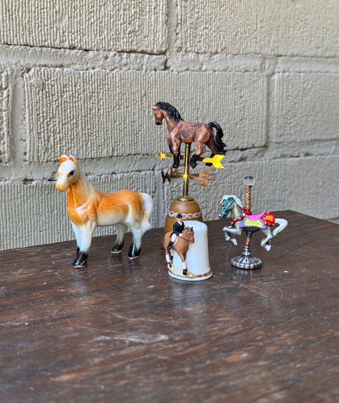 Vintage Miniature Horses Masterworks Pewter Carousel Horse Folk Art ...