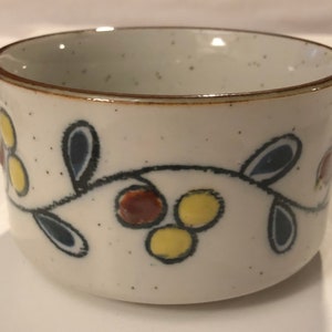 Vintage Stoneware Ceramic Soup Chowder Mug Hand Painted Berries and ...