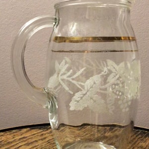 Vintage Bartlett Collins Etched Grapes and Vine Design Juice Pitcher - Etsy