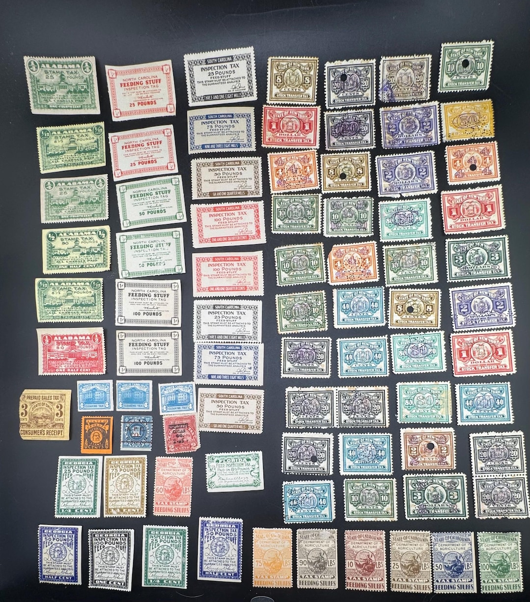 Vintage US Tax Stamp Collection 1930s-40s Tax Revenue Stamps Lifelong ...