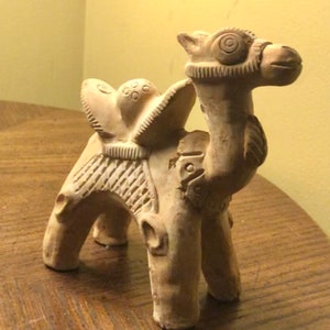 Vintage Handmade Terracotta Clay Camel Statue Egyptian or Moroccan ...
