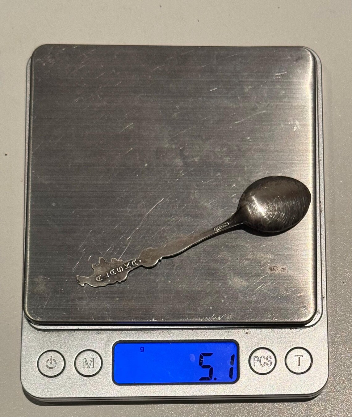 Miniature Vintage Sterling Silver Alaska Spoon Gold Miner Panning for ...