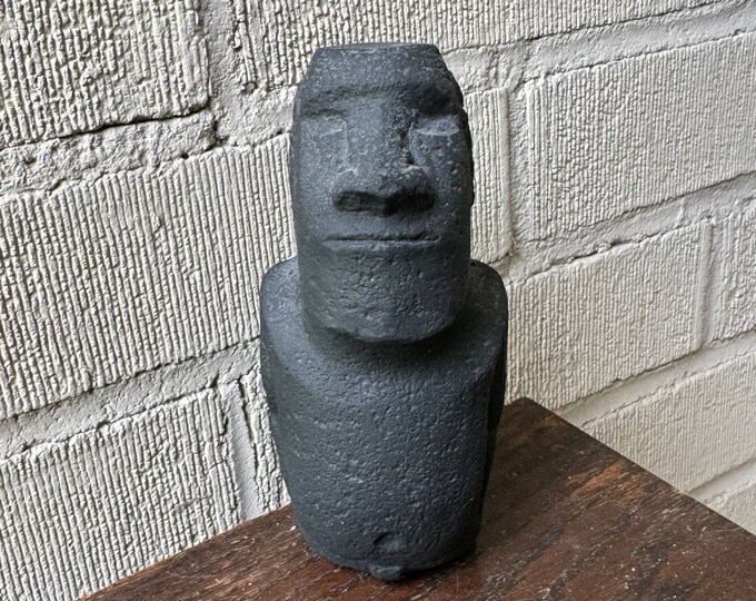 Heavy Cast Easter Island Monolith Statue Moai Stone Figure Rapa Nui ...