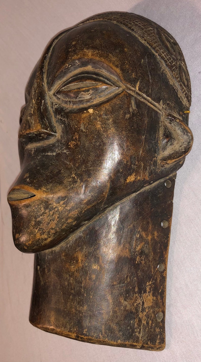 Antique Carved African Mask Sculpture Tribal Mask Wall Hanging Ca Early ...