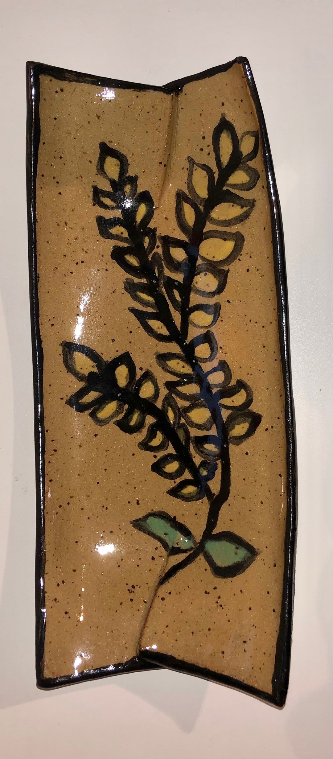 Vintage Midcentury Style Ceramic Trinket Tray or Snack Dish Natural ...