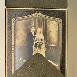 Fabulous Depression Era Wedding Photo in Cardboard Frame Birch Studios ...