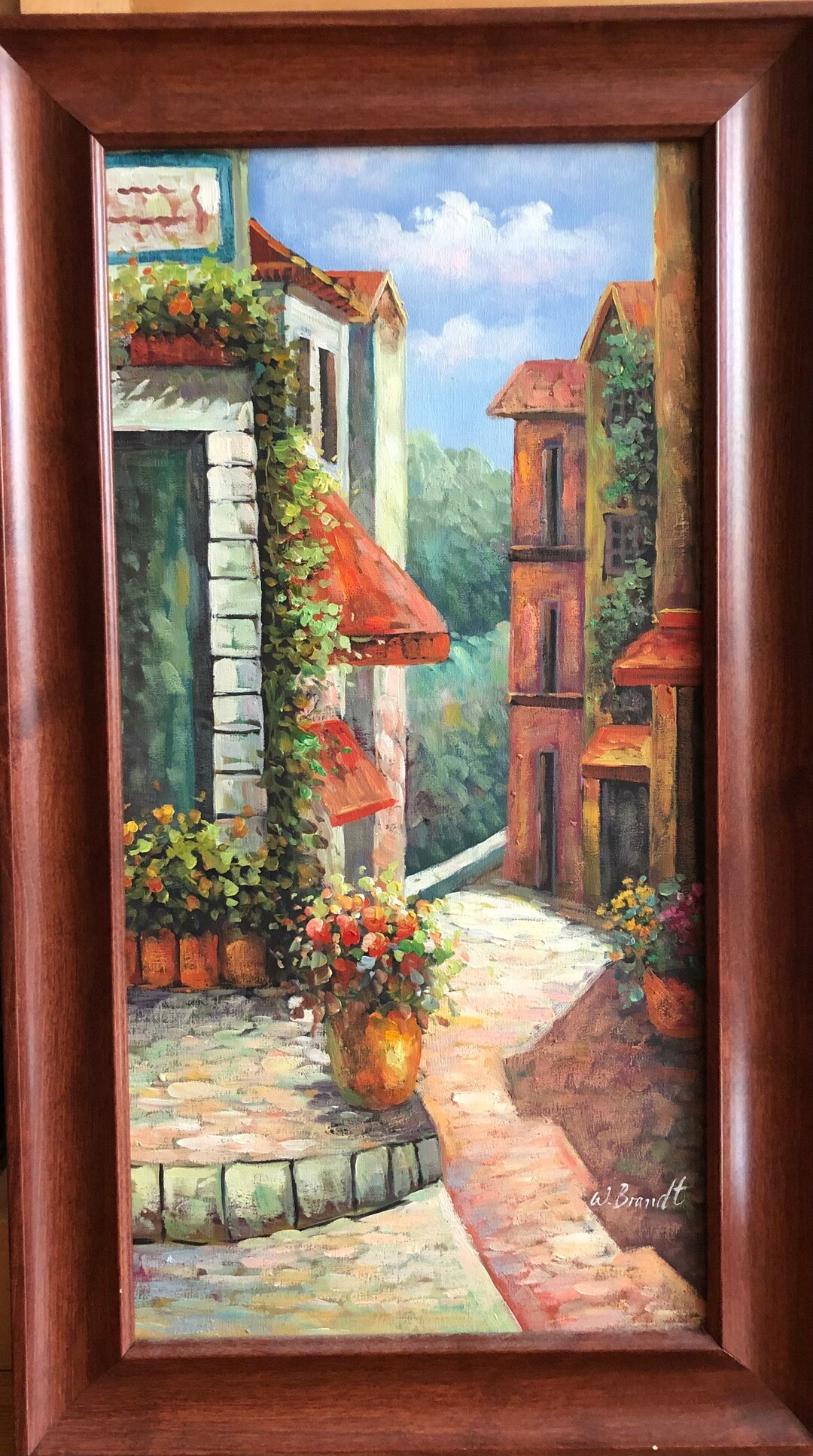 Original Framed Oil Painting Signed by W Brandt European Village ...