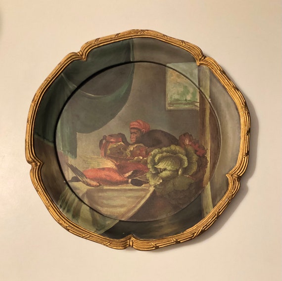 Vintage Scalloped Chinese Decorative Plate Monkey in Turban - Etsy