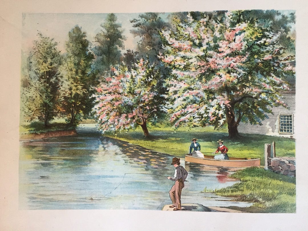 Spring Pleasures Chandler Print W H CHANDLER Victorian Print 1893 ...