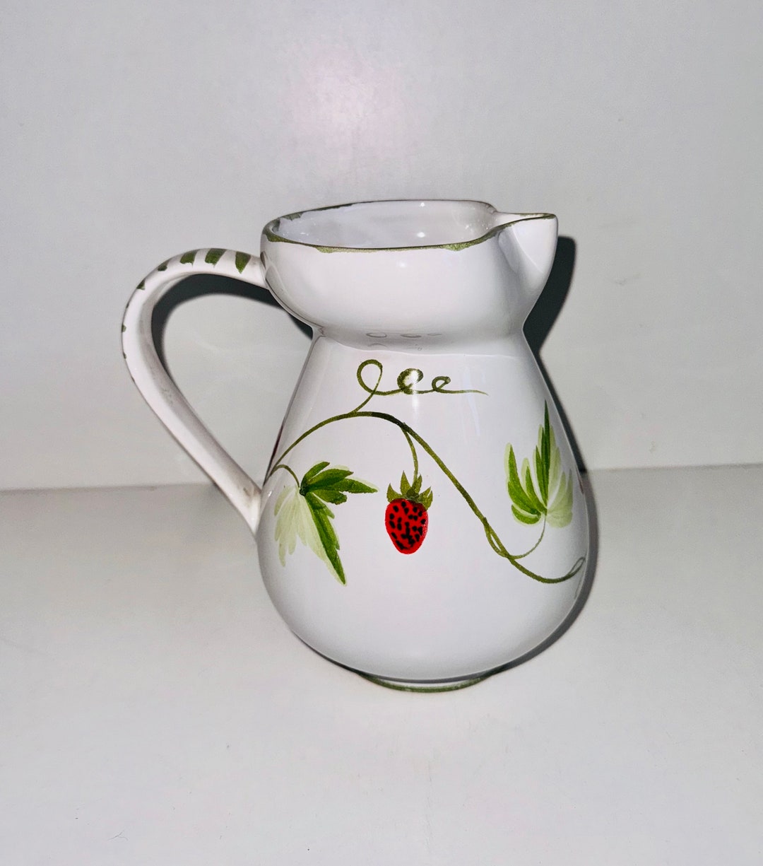 Vintage Hand Painted Italian Ceramic Water Pitcher Milk Jug ...
