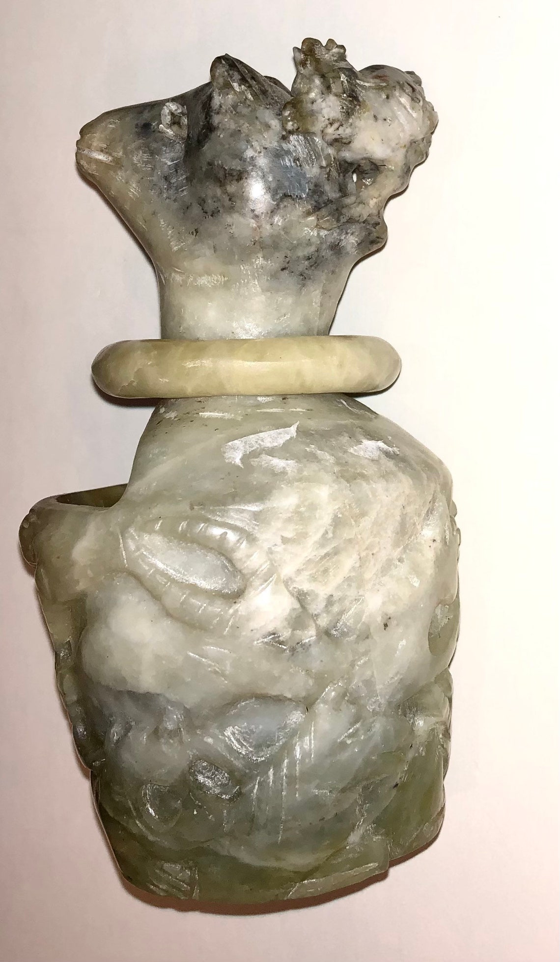 Very Rare Antique Carved Jade Figurine Animals Fox Rooster - Etsy