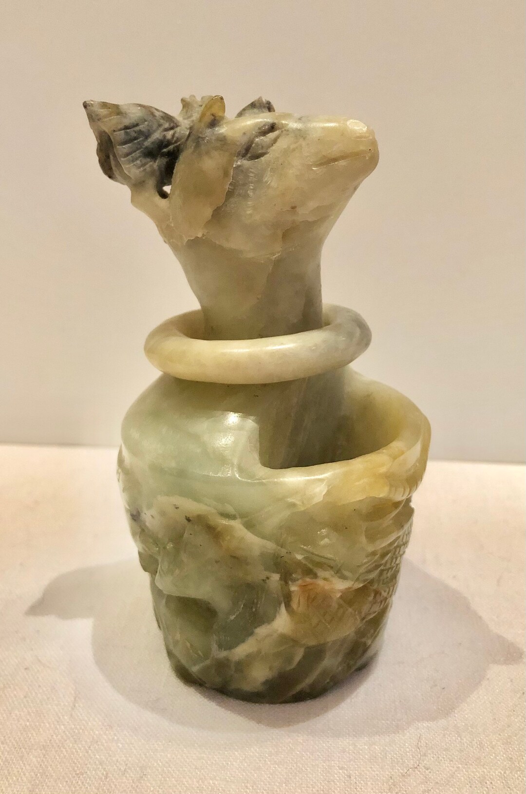 Very Rare Antique Carved Jade Figurine Animals Fox Rooster Rabbit Goat ...