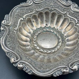 Antique Ornate Silver Repousse Victorian Candy Dish Bonbon Dish ...