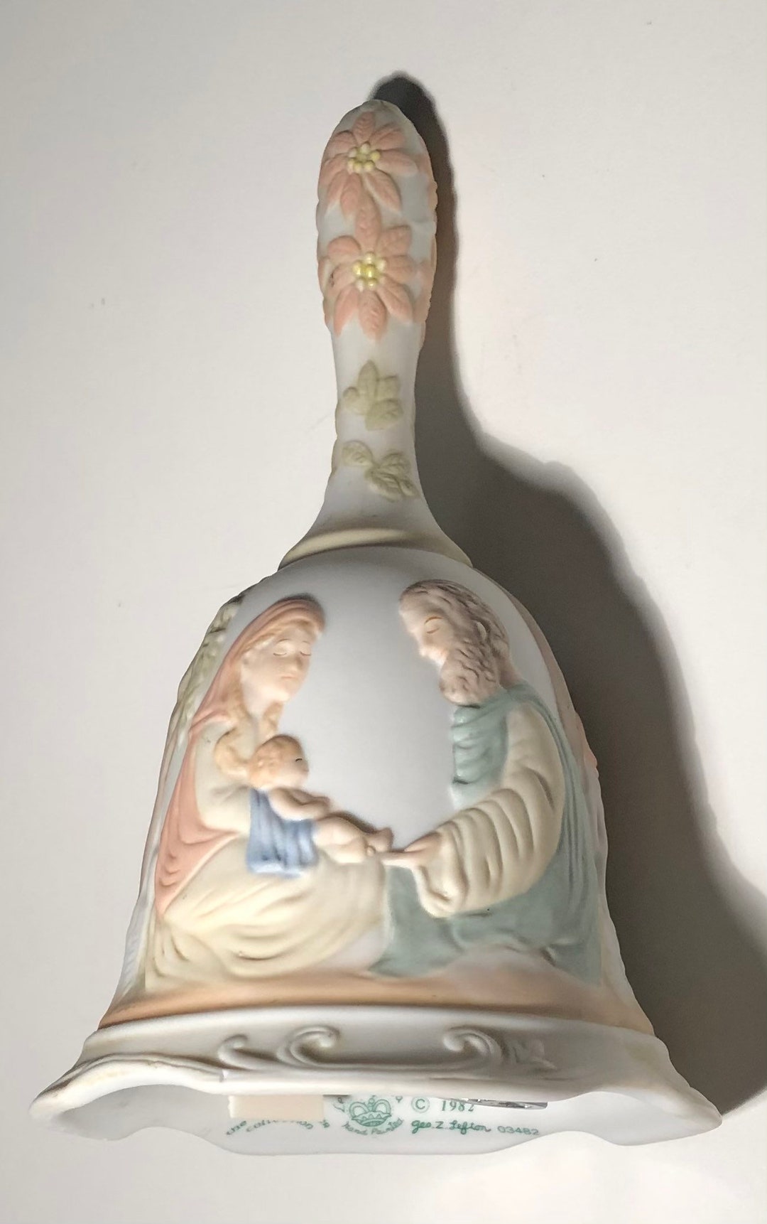 1982 Lefton Bell Hand Painted Porcelain Nativity Music Box Lefton the ...