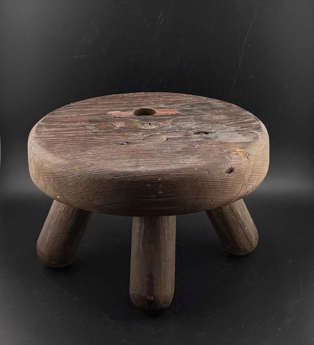 Rustic Antique Wooden Milking Stool Primitive Farmhouse Decor Barnyard ...