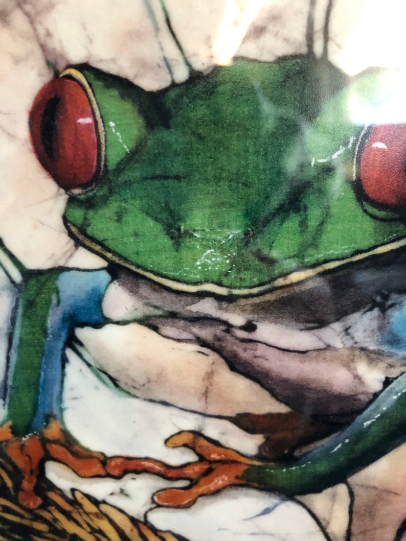 Vintage Beth Erlund Batik Tree Frog Print of Painting Artist Signed ...