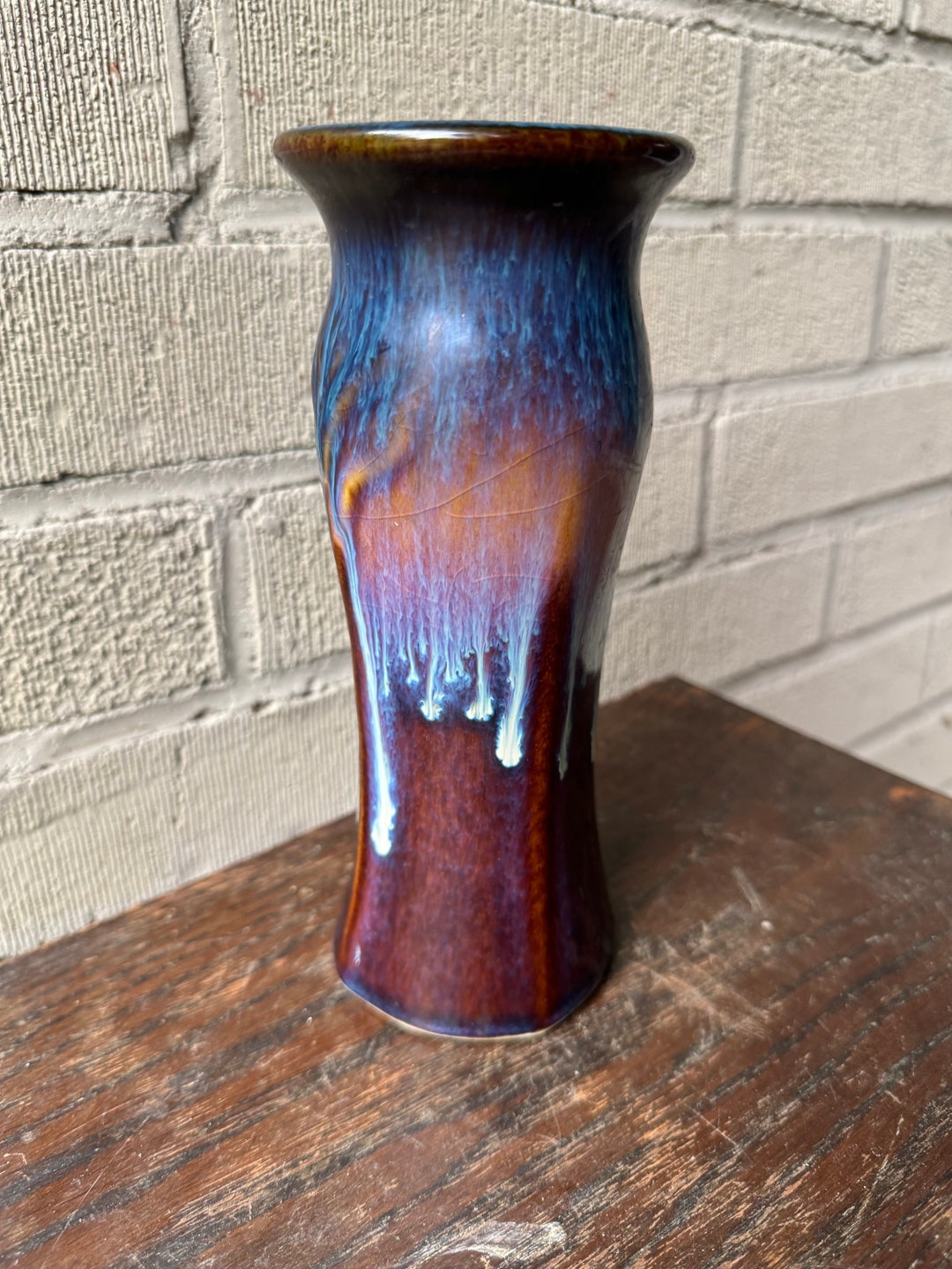 Vintage Ceramic Bill Campbell Studio Art Pottery Vase Purple Blue ...