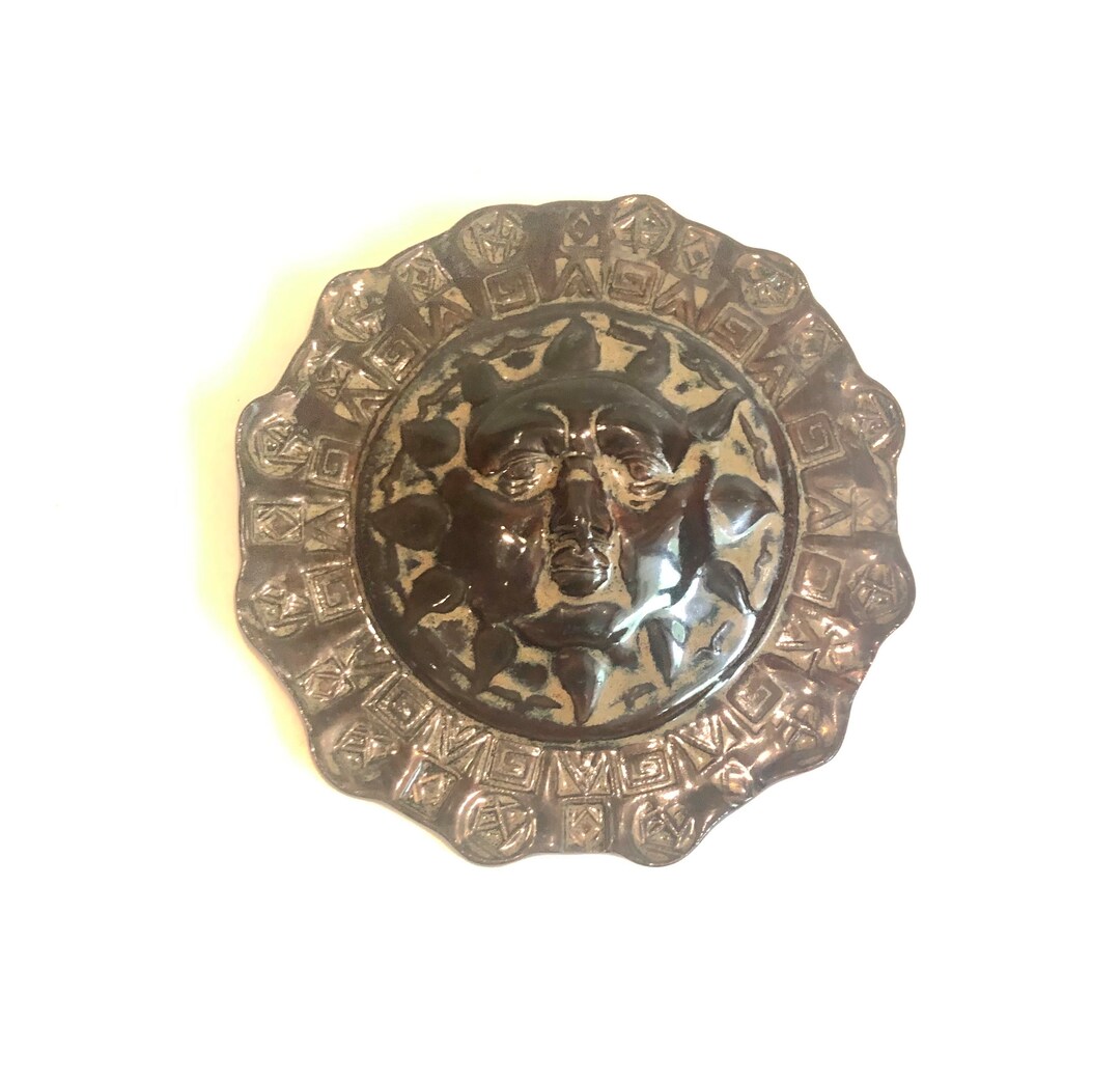 Classic Ceramic Celestial Sun Face Enchanted Garden Art Sunroom Wall ...