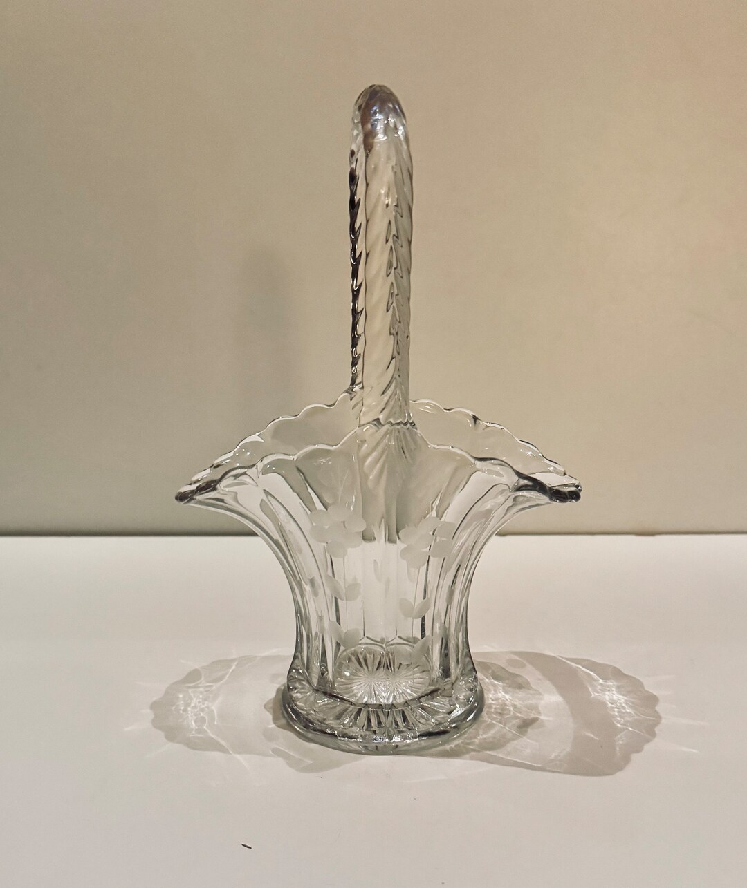 Antique or Vintage Duncan Miller Etched Glass Brides Basket Tavern 9 ...