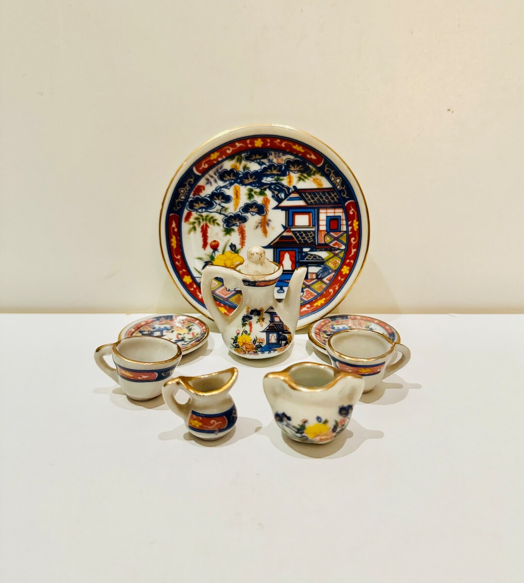 Vintage Toy China Tea Set Children’s Pretend Play Tea Party Miniature ...