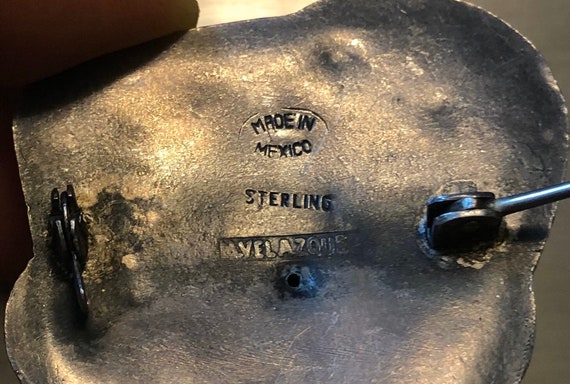 Vintage Mayan Tribal Mask Mexican Sterling Brooch Sil… - Gem