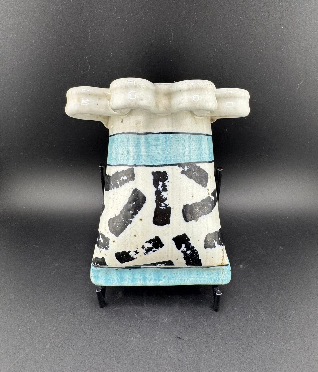Vintage Hage Stoneware Wall Vase Toothbrush Holder Folk Art Pottery ...