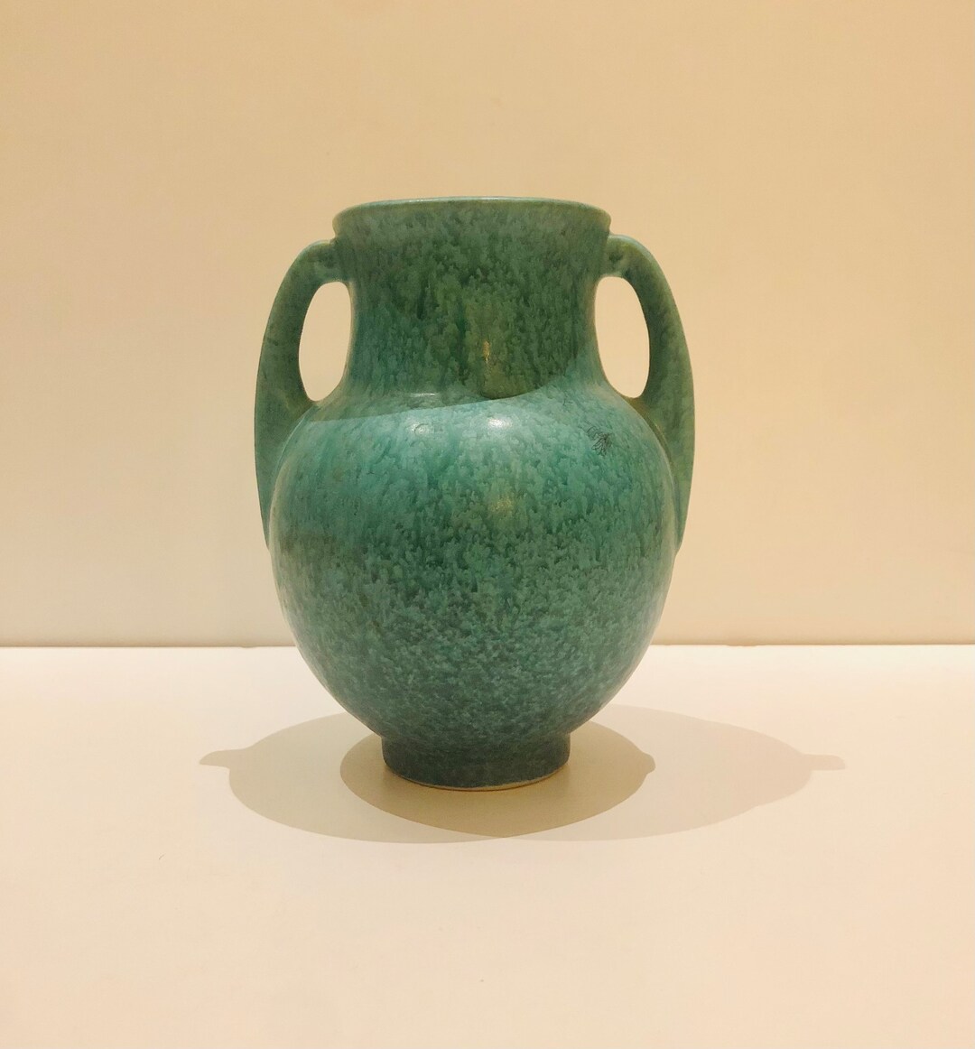 Antique 1933 Roseville Tourmaline Turquoise Flower Vase Vellum Matte ...